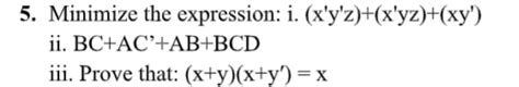 solved minimize the expression