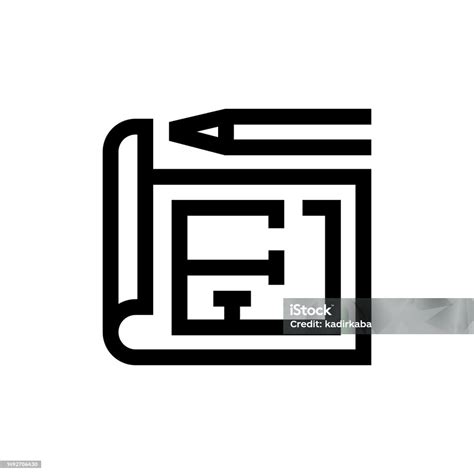 Icône Blueprint Line Design Pixel Perfect Trait Modifiable Logo Signe