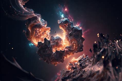 A Computer Generated Image Of A Cluster Of Stars And A Cluster Of Rocks