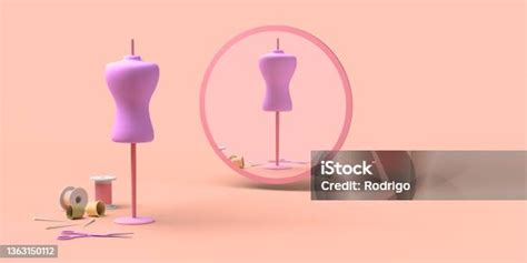 마네킹과 거울패션 의류 디자인 공간을 복사합니다 3d 일러스트레이션 0명에 대한 스톡 사진 및 기타 이미지 0명 3차원