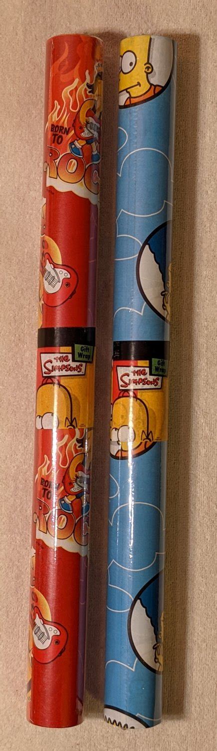 The Simpsons T Wrap Wrapping Paper Two Rolls Born To Rock Homer