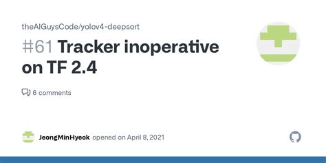 Tracker Inoperative On Tf 24 · Issue 61 · Theaiguyscodeyolov4