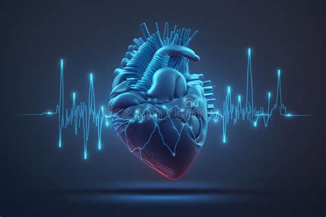 Heart Beats Cardiogram Created With Generative Ai Technology Stock