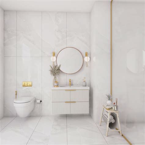 Spacious White Design And Gold Framed Glass Partition Livspace