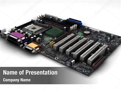Motherboard 3d Render Powerpoint Template Motherboard 3d Render Powerpoint Background