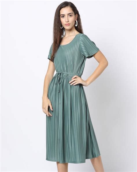 Scoop Neck Fit And Flare Dress Jiomart