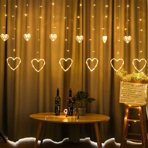 Led Gardinljus 25 M Led Hjärtformad Febelysning Med 8 Blinkande Lägen