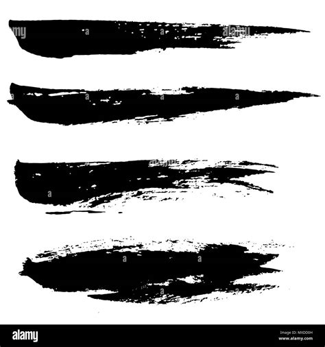 Grunge Ink Brush Strokes Freehand Black Brushes Handdrawn Dry Brush