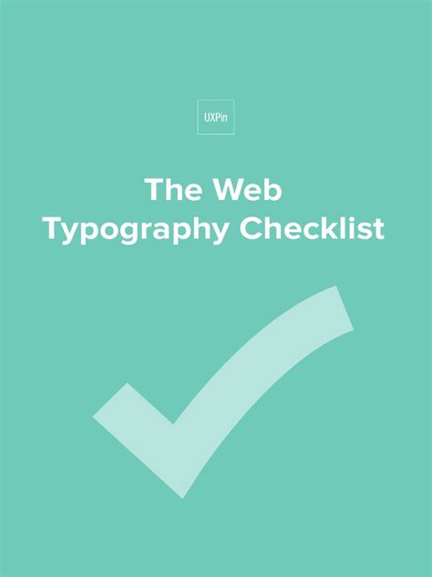 Uxpin Web Typography Checklist Pdf Typography Graphic Design