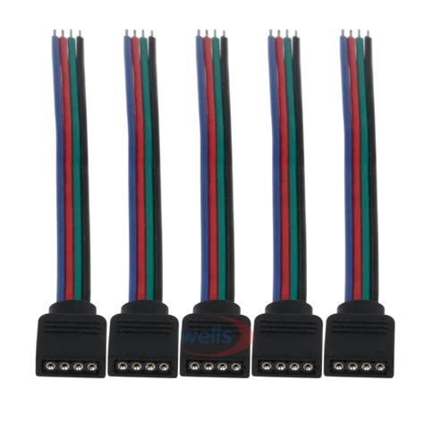 DIY New PCS PIN Female RGB Connector Cable For SMD LED Strip In Connectors From