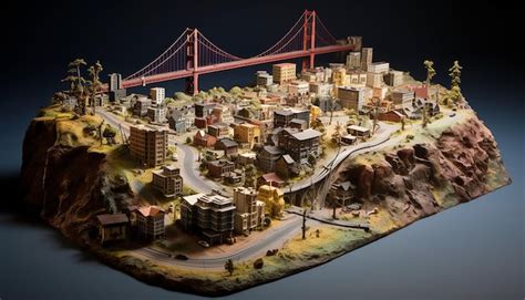 Um modelo em miniatura detalhado de São Francisco usando vários