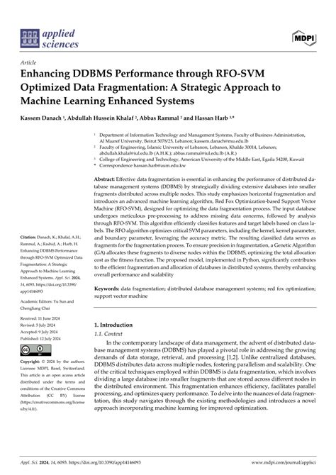 pdf enhancing ddbms performance through rfo svm optimized data