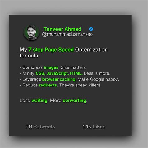 Muhammad Usman On Linkedin My 7 Step Page Speed Optimization Formula