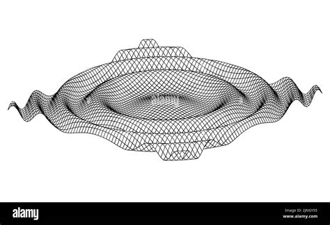 Vector Illustration Of A Three Dimensional Sine Wave Function With Wire