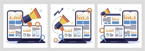 Digital Marketing Strategy Team Content Manager Flat Cartoon