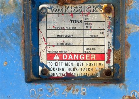 Mckissick Single Sheave Quick Reeving 15 Ton Mckissick Hook Block