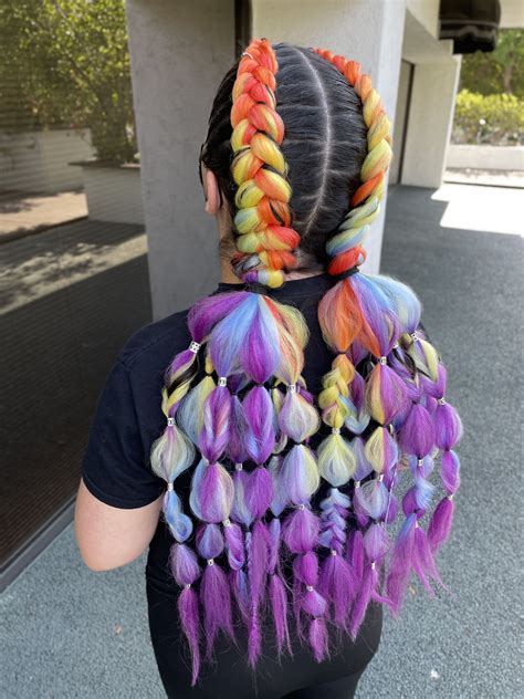 Rainbow Braids Festival Hairstyle San Diego Festival Hair Festival
