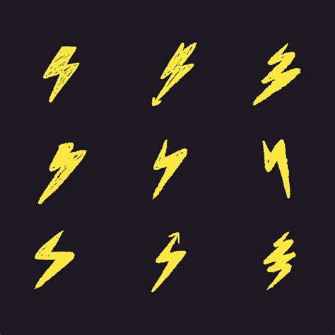 Yellow Thunder Hand Drawn Vector Illustration 39936774 Vector Art At Vecteezy
