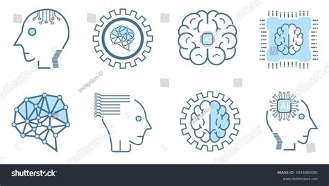 Group Artificial Intelligence Icon Symbols Collection เวกเตอร์สต็อก ปลอดค่าลิขสิทธิ์