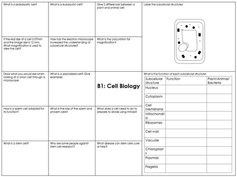 Gcse Combined Science Aqa Biology Paper Revision Mats Teaching Resources