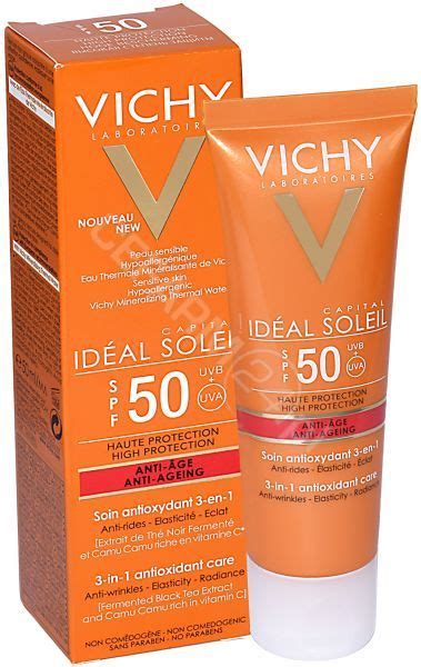Vichy Ideal Soleil Krem Przeciwstarzeniowy Do Twarzy 3w1 SPF 50 50 Ml