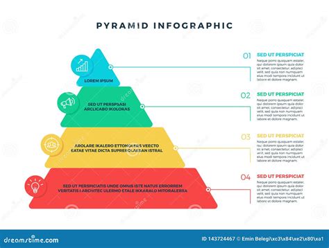 Colorful Hierarchy Pyramid Infographic Element Stock Vector