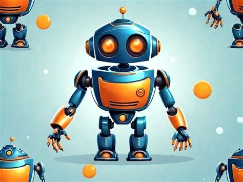Premium Vector Friendy White Robot Mascot Set Aigenerated