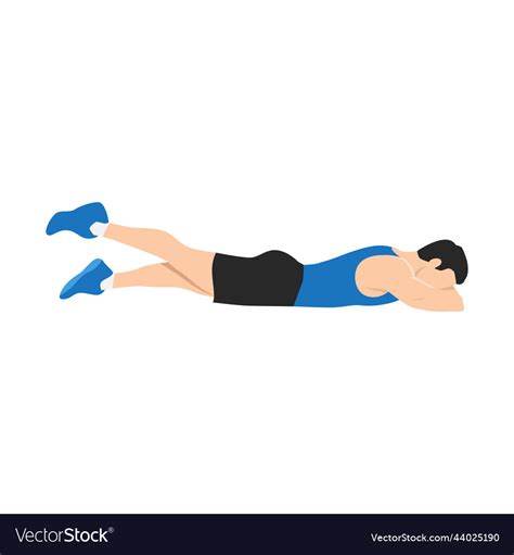Man Doing Prone Or Lying Leg Lifts Exercise Vector Image
