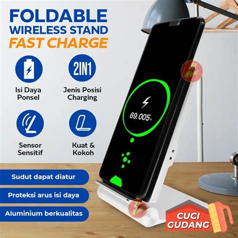 Jual Foldable Wireless Charger Stand Fast Charge W In Di Lapak Jett Ace Bukalapak