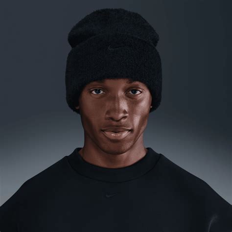 Black Peak Beanie Hats Nike Uk