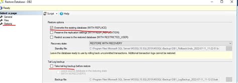 restore db from bak file microsoft qanda