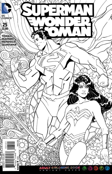 Superman Wonder Woman 25 Adult Coloring Book Variant Edition Dc Comic