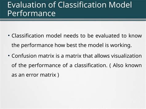Model Performance Evaluation With Classification Model Pptx