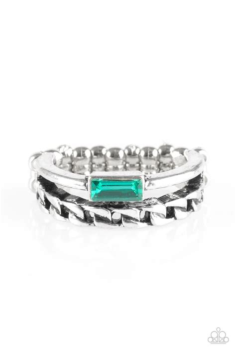 Paparazzi Ring ~ Edge Effect Green Paparazzi Jewelry Online Store