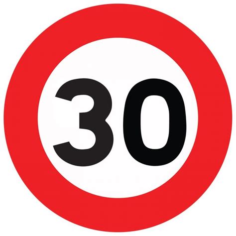 Signalétique Panneau de limitation de vitesse 30km h