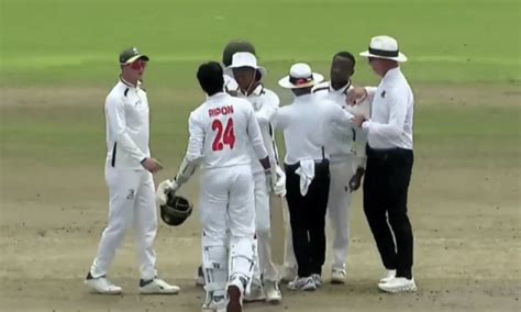 Watch Ugly On Field Fight Erupts Between Tshepo Ntuli And Ripon Mondol