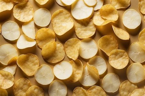 Premium Photo Natural Potato Chips On Gold Background