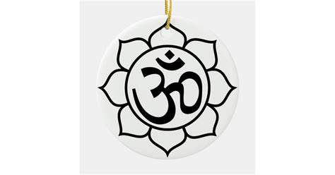 Lotus Flower Om Symbol Ceramic Ornament Zazzle