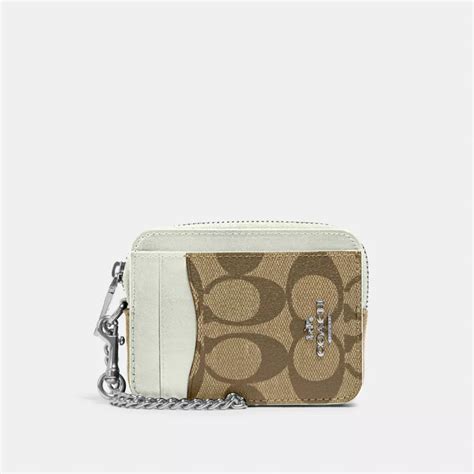 Coach® Outlet Zip Card Case In Signature Canvas