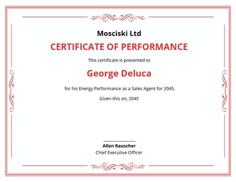 13 Free Performance Certificate Templates Customize And Download