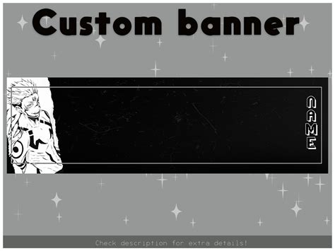 Custom Twitch Banner Manga Dark Anime Glitch Black Etsy