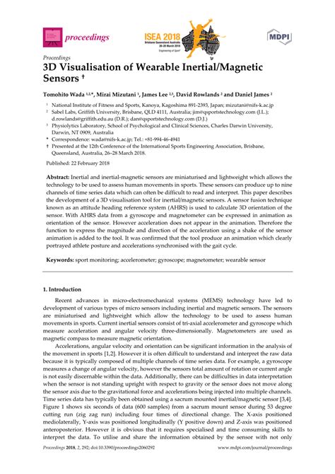 Pdf 3d Visualisation Of Wearable Inertialmagnetic Sensors