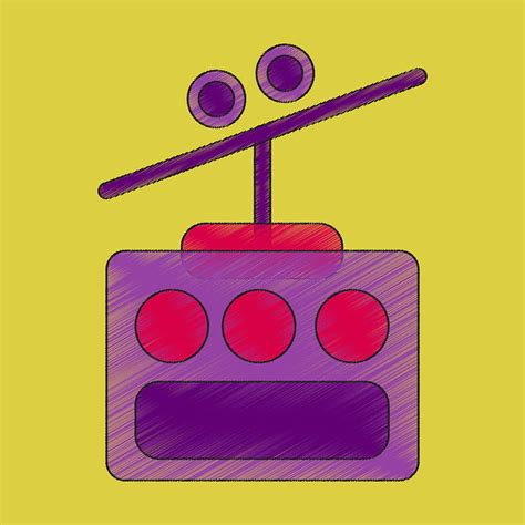 플랫 음영 스타일 아이콘 오두막 스키 리프트 벡터 Eps Ai Uidownload