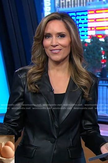 Wornontv Rhiannons Black Leather Blazer On Good Morning America