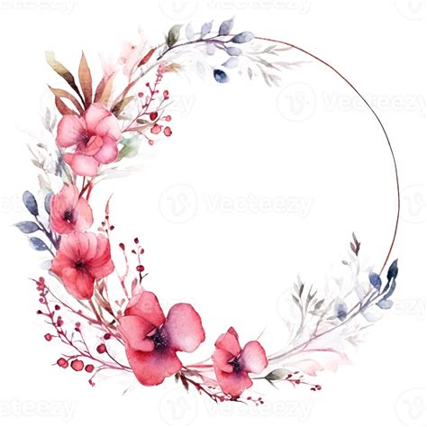 Watercolor Floral Wreath Illustration 23853694 Png