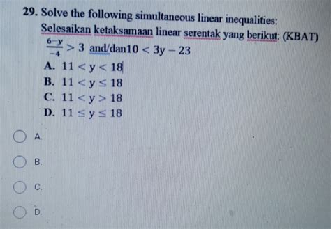Solved 29 Solve The Following Simultaneous Linear Inequali Algebra