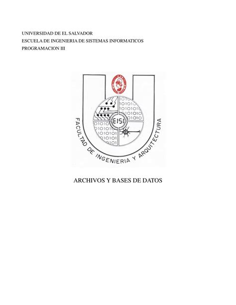 Pdf De Programaci N Archivos Y Bases De Datos