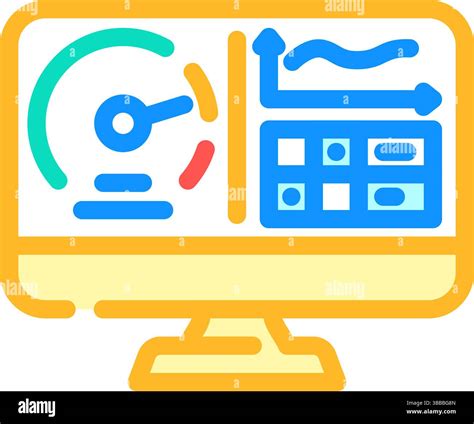 Benchmarking Screen Gaming Pc Color Icon Vector Illustration Stock