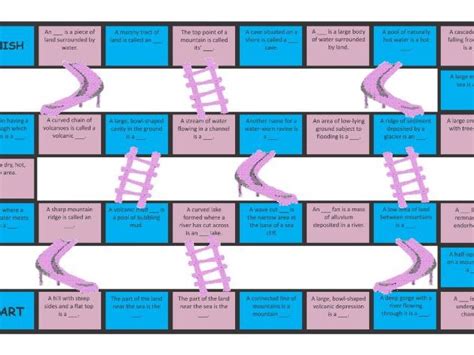 Geology And Planet Earth Legal Size Text Chutes And Ladders Game