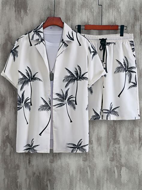 White Boho Collar Short Sleeve Tropicalrandom Print Embellished Non